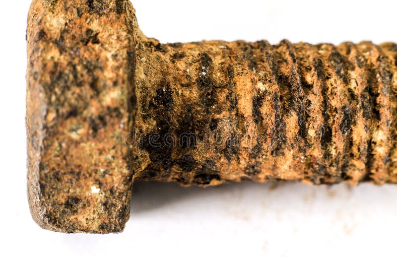 Macro Photography of Rusty Bolt White Background Stock Photo - Image of ...
