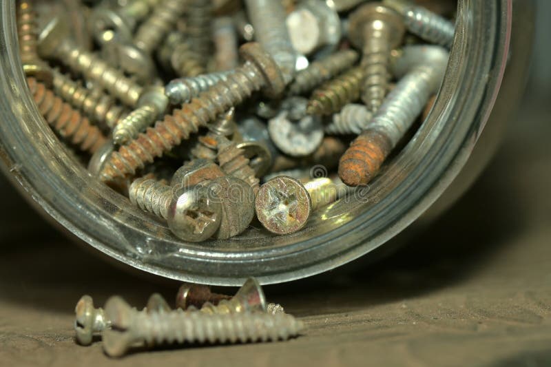 Macro Photography Rusty Screws Used Tools Texture Background Stock ...
