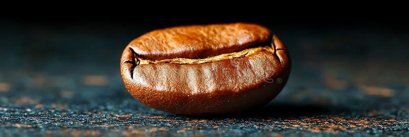 Single Coffee Bean Macro, Glossy Texture, Soft Light. Stock ...