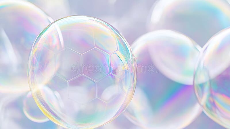 Macro Photography of Soap Bubble Formations Creating Hexagonal Patterns ...
