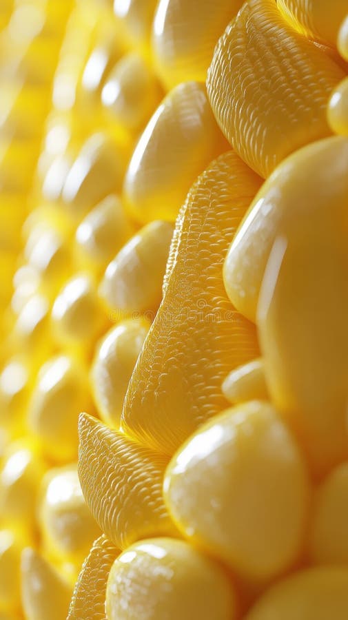 Macro Photography of Textured Corn Kernels on Cob Hyperrealistic Image ...