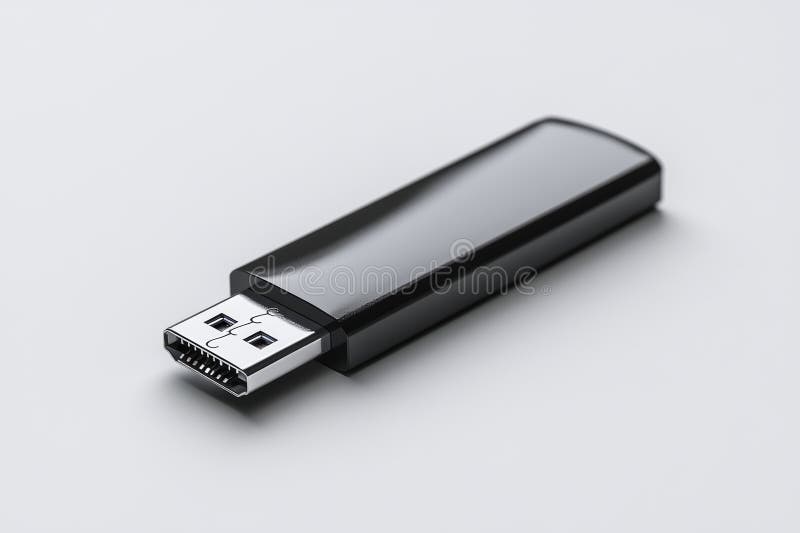 Macro Photography of a USB Drive on a Clean White Background Showcasing ...