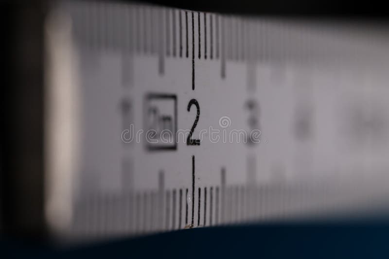 Ruler in Macro, Centimeters, White Ruler, Two Cantimetr Stock Image ...