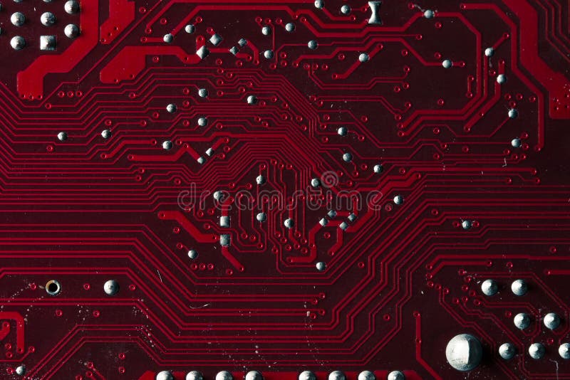 Macro Picture of Red Printed Circuit Board - PCB Stock Photo - Image of ...
