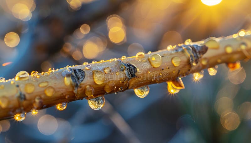 Macro of Pine Stem Cut with Resin Drops at Sunny Day Stock Photo ...