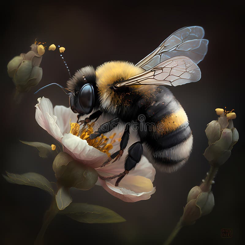 Bee Colony Activity. Generative AI Stock Illustration - Illustration of ...