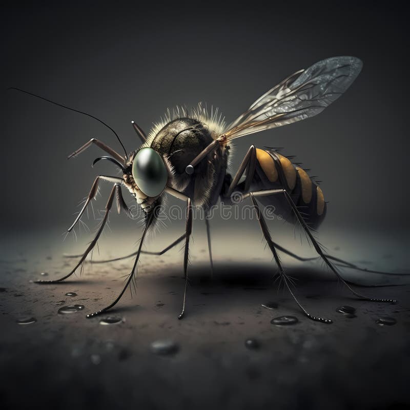 Macro Portrait of Mosquito. Generative AI Stock Illustration ...