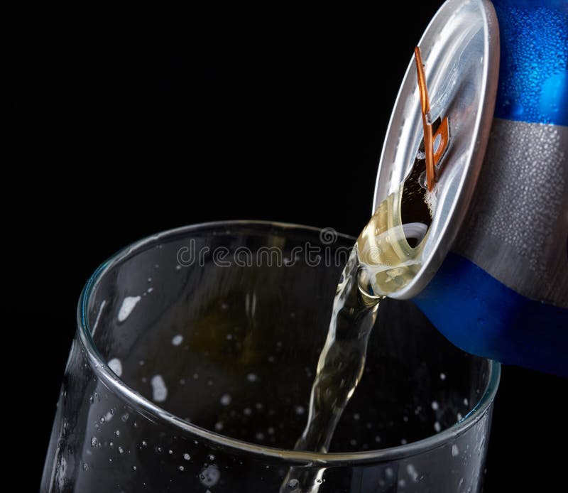Macro of Pouring Beer from Tin Can Stock Photo - Image of packaging ...