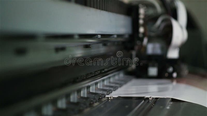 Macro Print Head of Poster Maker Prints Image Moving on Paper Stock ...
