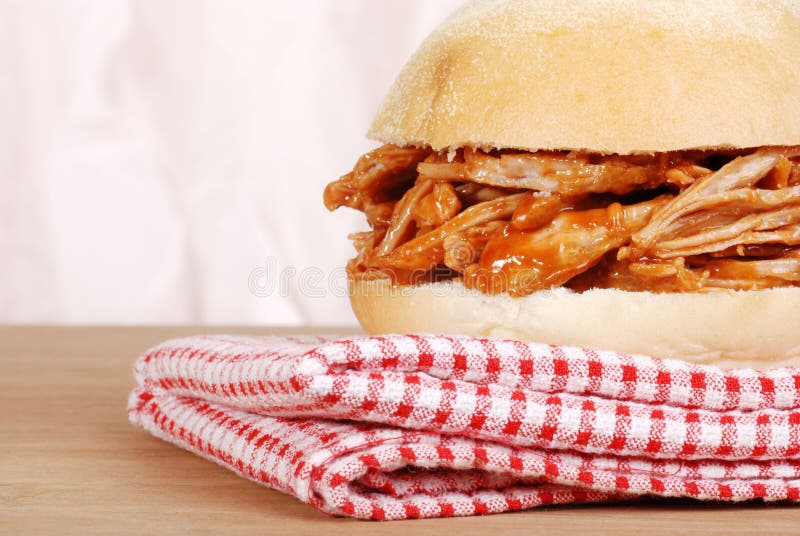 Macro pulled pork sandwich stock image. Image of grilled - 16194823