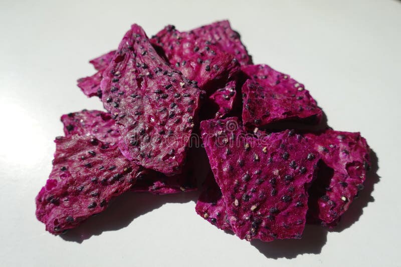 Macro of Purple Dried Dragon Fruit Chips Stock Photo - Image of objects ...