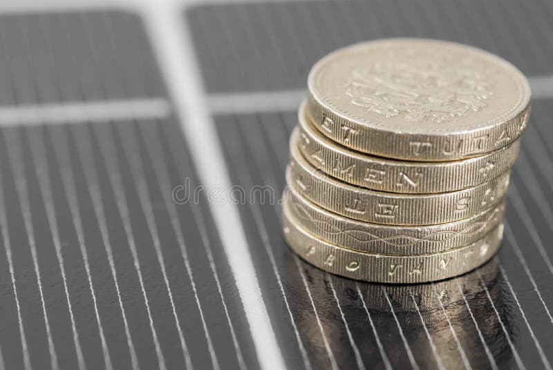 Macro PV Solar Panel and Money. Stock Image - Image of panel, electric ...