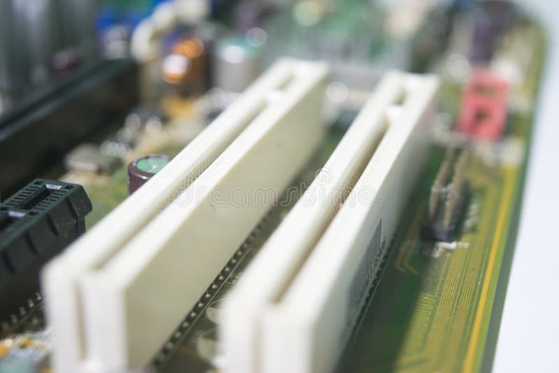 Macro of the Ram Memory Slots Stock Image - Image of board, macro ...