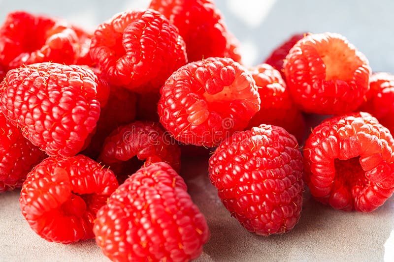 Macro Raspberry, Fresh Red Berry Closeup. Stock Image - Image of food ...