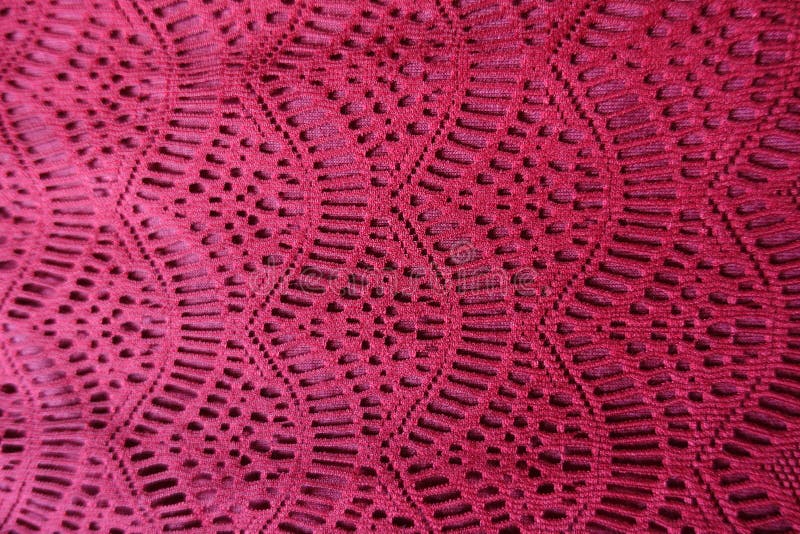 Macro of Red Lacy Fabric with Circular Pattern Stock Photo - Image of ...
