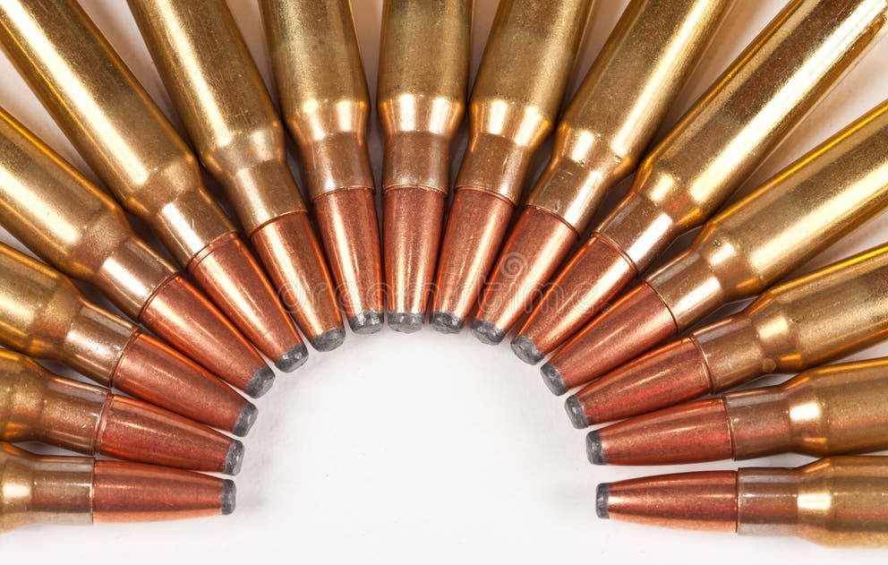 Macro of rifle bullets stock photo. Image of hunt, bullets - 23654462