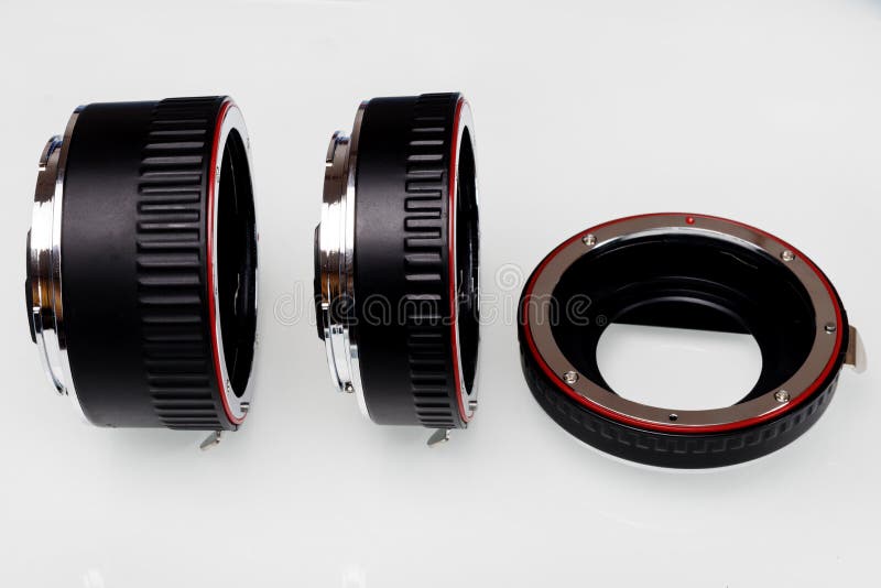 . Macro Ring for the Lens. To Increase Focus. on a White Background. No ...