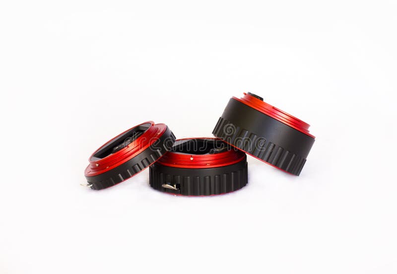 Macro Rings for the Lens on the Camera. Isolated Stock Image - Image of ...