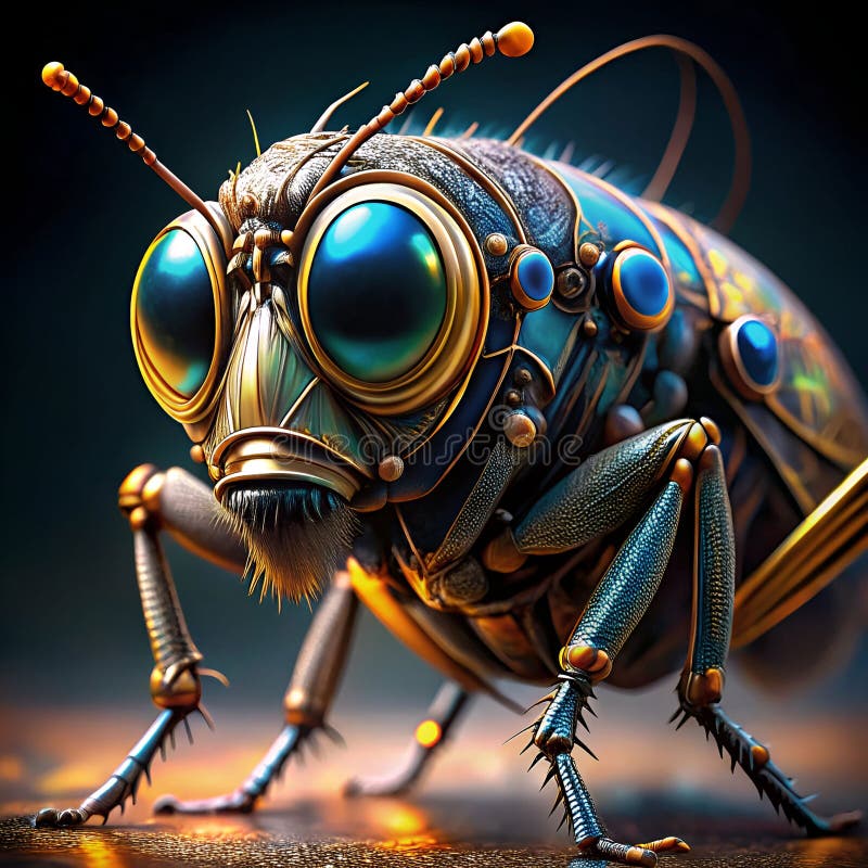 Macro robotic insect stock photo. Image of animal, insect - 340938130