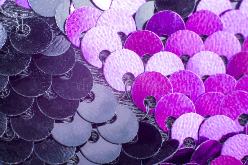 Macro Round Pink and Black Sequins on the Fabric Stock Photo - Image of ...