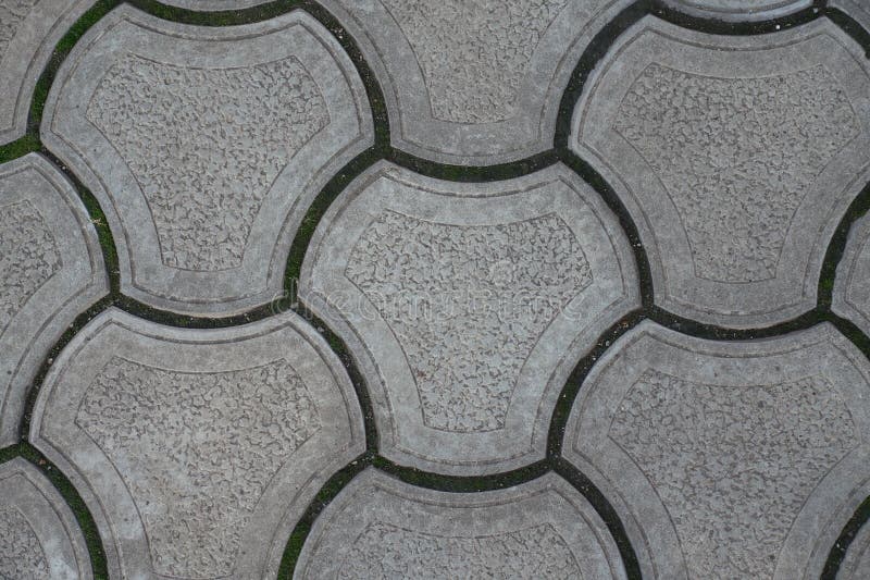 Macro of Rounded Grey Concrete Interlocking Paver Blocks Stock Photo ...