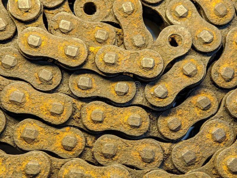 Macro of Rust Motorcycle Chain Texture Stock Image - Image of relief ...