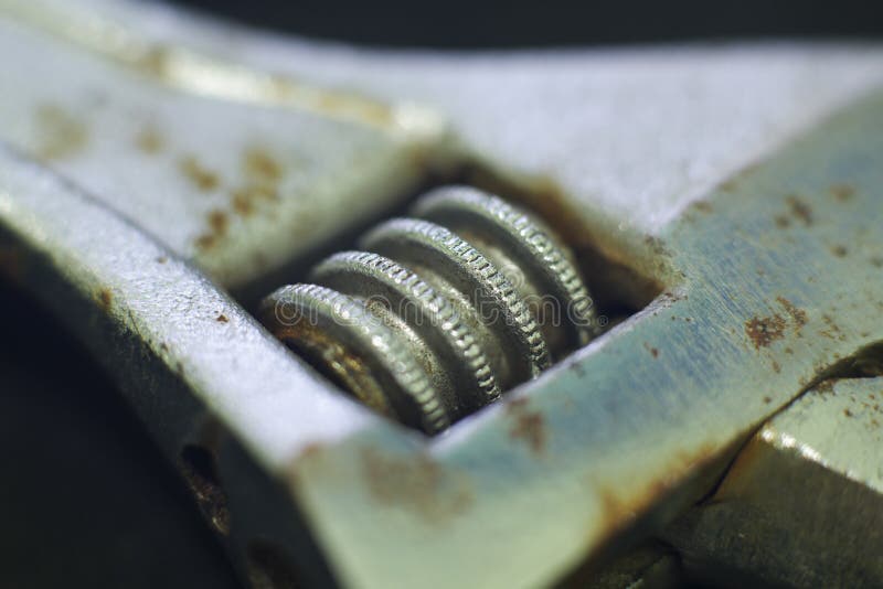 Macro of Rusty Adjustable Wrench Stock Image - Image of rusty ...