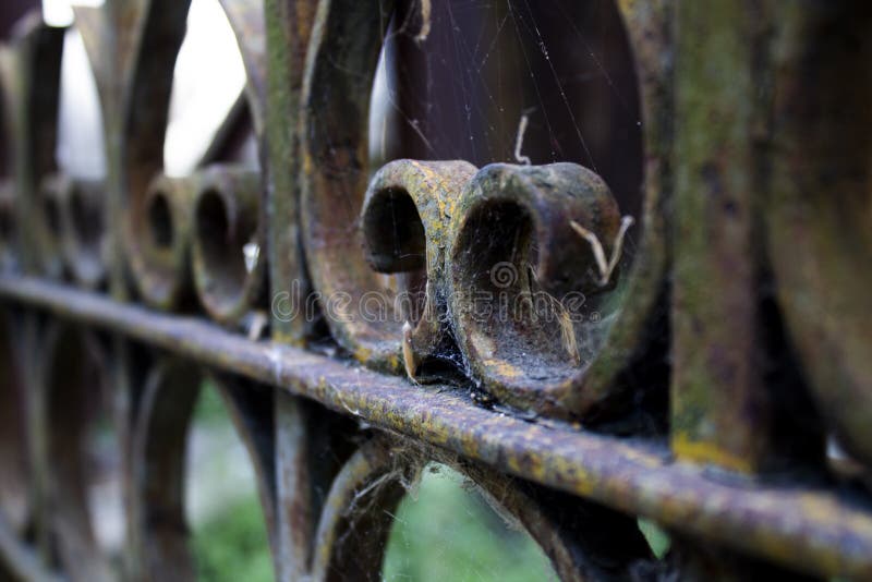 Macro of Rusty Iron Railing Stock Photo - Image of limitation, metal ...