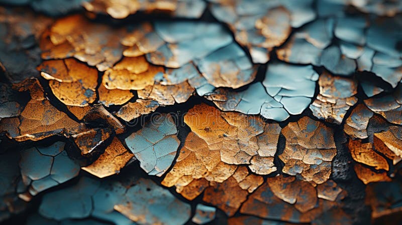 Macro of Rusty Metal with a Peeling Paint Texture Stock Illustration ...