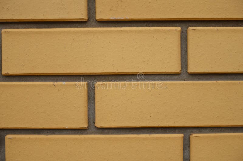 Macro of Sand Yellow Brick Wall with Running Bond Stock Photo - Image ...