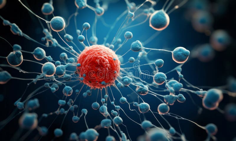 Macro Scientific Close Up of a Human Cell. Organism in a Human Body ...