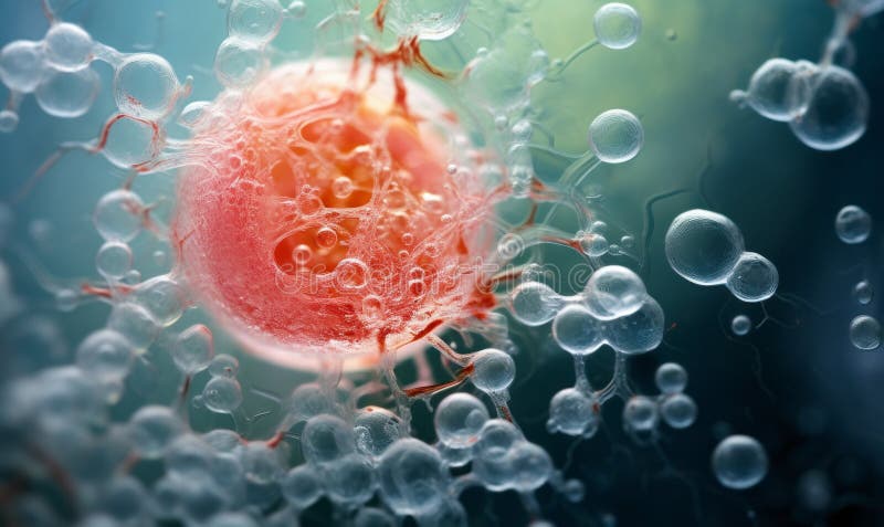 Macro Scientific Close Up of a Human Cell. Organism in a Human Body ...