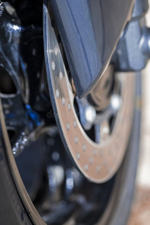 Macro Shoot of Motorcycle Front Brake Disk Stock Image - Image of ...