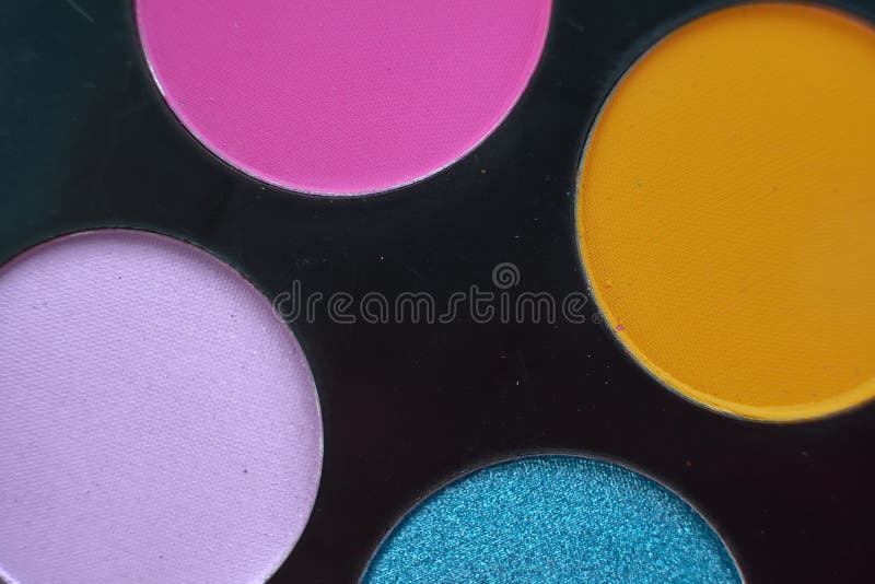 Macro Shooting Multi-colored Eye Shadows. Texture of Scattered ...