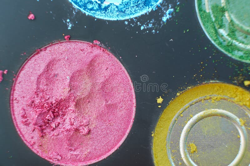 Macro Shooting Multi-colored Eye Shadows. Texture of Scattered ...