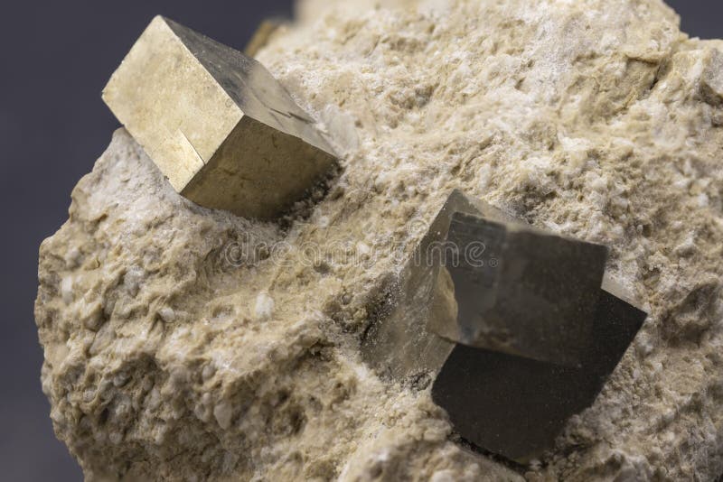 Macro Shooting of Natural Mineral Rock Specimen, Pirite Sample Stock ...