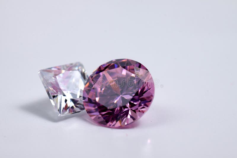 Macro Shoots of Pink Color Round Shaped Shiny Diamond Stock Photo ...