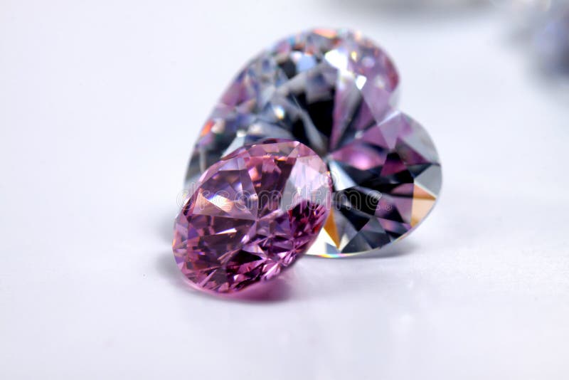 Macro Shoots of Pink Color Round Shaped Shiny Diamond Isolated Stock ...