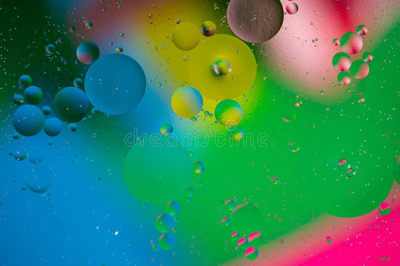 Macro Shot of an Abstract Background of Mixed Water and Oil Bubbles in ...
