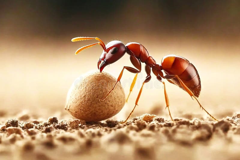 A Macro Shot of an Ant Carrying a Seed Across the Forest Floor ...