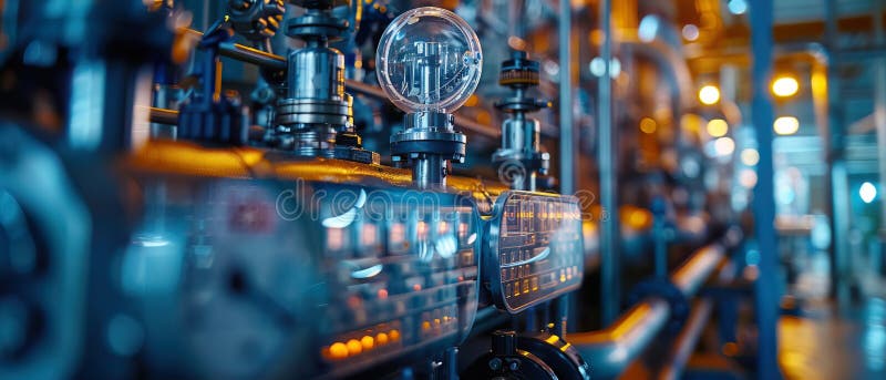 A Macro Shot of an Automated Refinery Control System Illustrating the ...