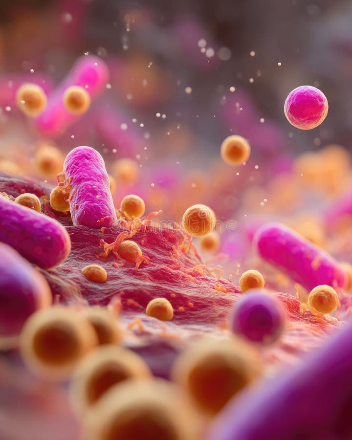 Macro Shot of Bacteria Under Microscope, Bright Background, Scientific ...