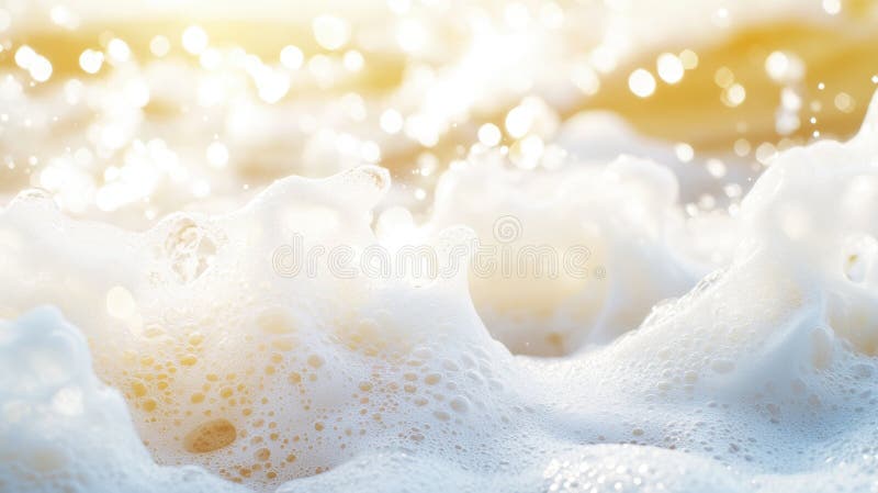 Macro Shot of a Baking Soda and Vinegar Reaction with Foaming Bubbles ...