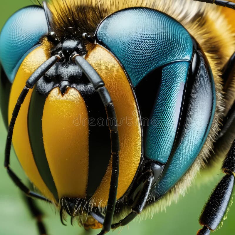 A Bee S Eye. Generated with AI Stock Illustration - Illustration of ...