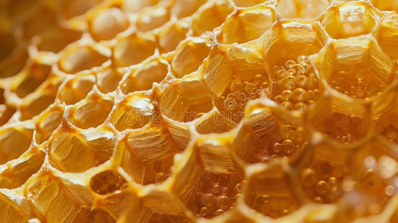 A Macro Shot of a Beehive Showcasing the Intricate Network of Honeycomb ...