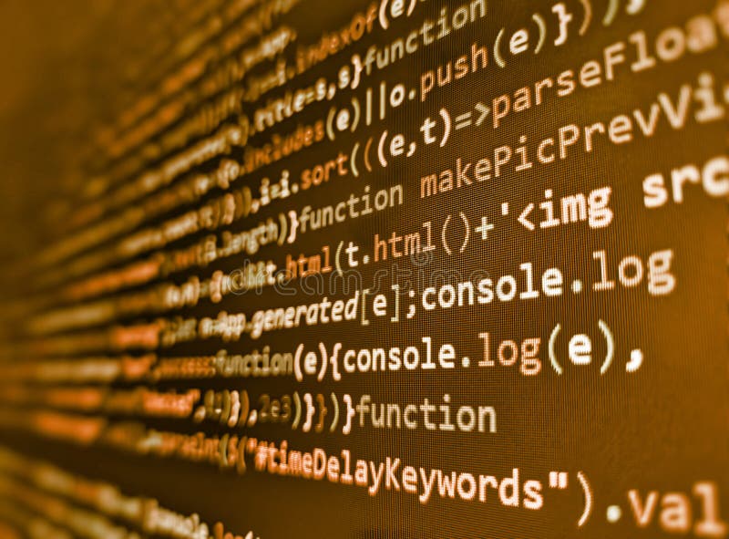 Macro Shot Of Binary Code On The Monitor Of An Office Computer Programming Webdesign Html