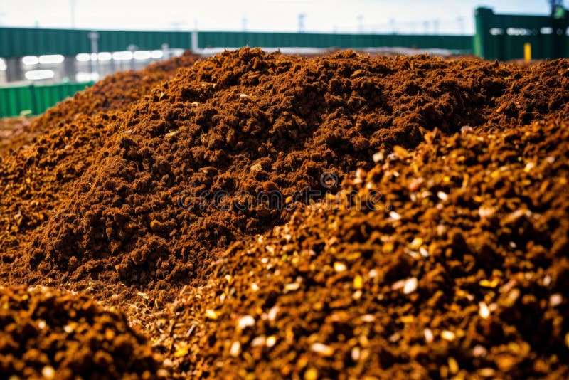 Macro Shot of Biodegradable Waste in a Recycling Facility, Focusing on ...