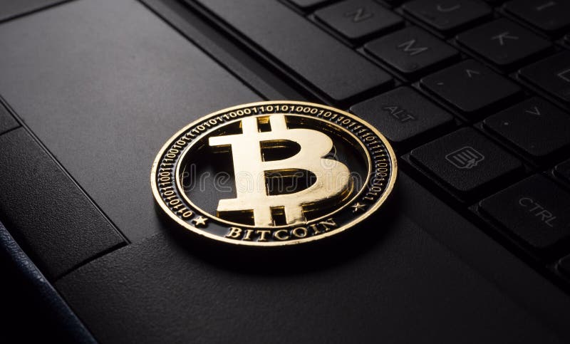 Macro Shot of a Bit Coin Crypto Stock Photo - Image of internet ...