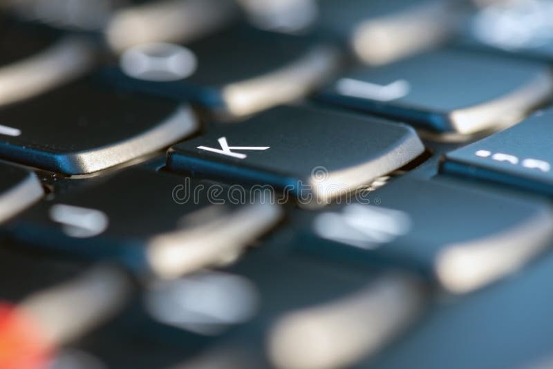 Macro Shot of Black Keyboard Focus on K Key Stock Photo - Image of ...