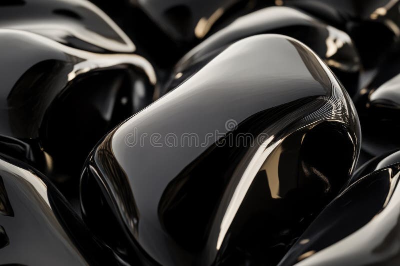 Macro Shot of Black Obsidian Stone, Sharp and Glassy with Smooth ...